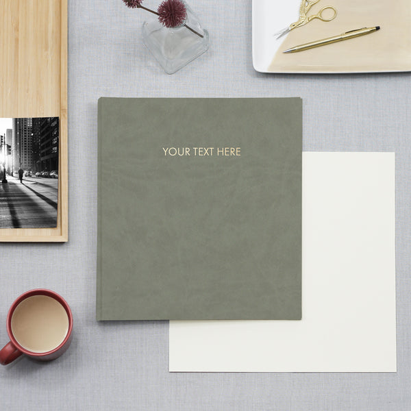 Custom Binder with Moss Vegan Leather Cover - Rag & Bone Bindery