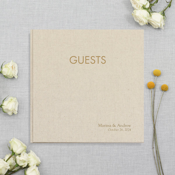 Event Guestbook | Cover: Natural Linen | Available Personalized - Rag ...