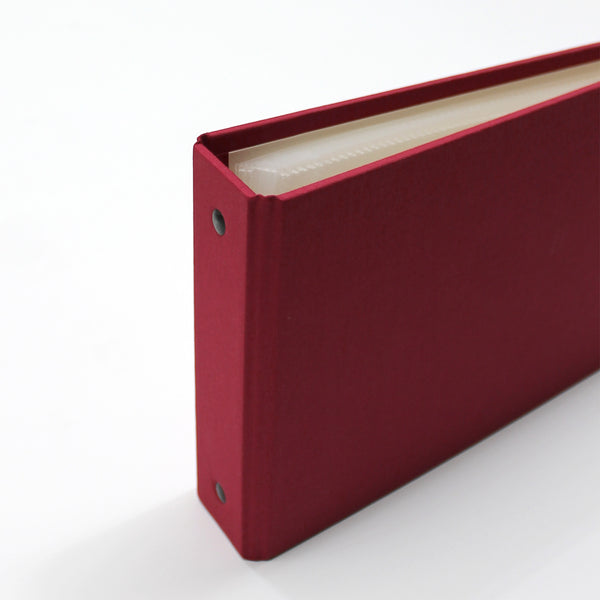 Small Photo Binder | for 5x7 Photos | with Cranberry Red Cotton - Rag ...