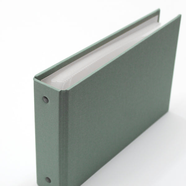 Small Photo Binder | for 4x6 Photos | with Jade Green Cotton Cover ...