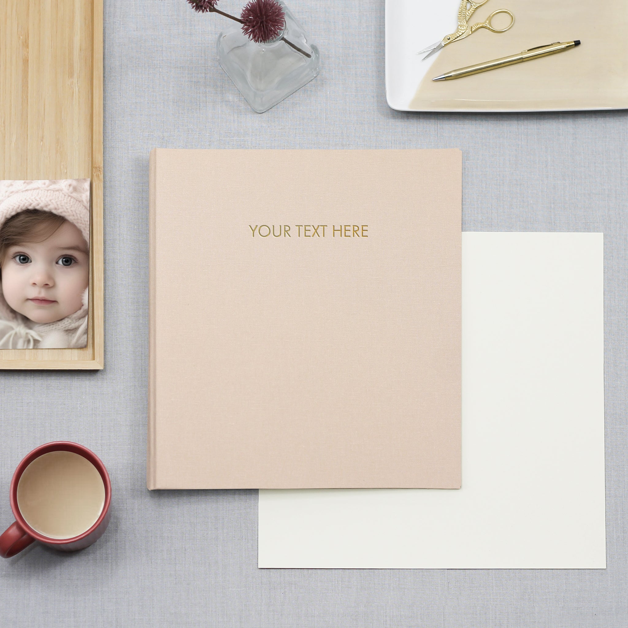 Custom Binder with Ballet Pink Cotton Cover - Rag & Bone Bindery