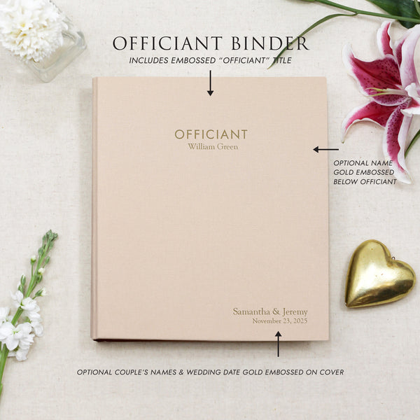 Officiant Binder | Cover: Pink Cotton | Available Personalized - Rag ...