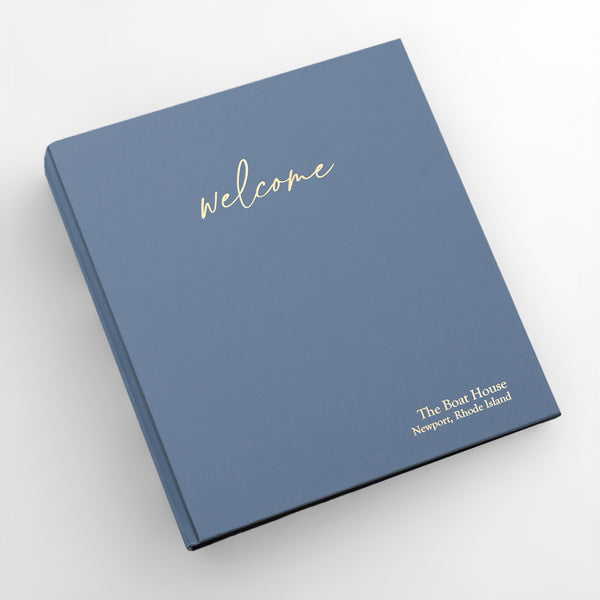 Welcome Binder with Ocean Blue Vegan Leather | Home | Air BNB - Rag ...