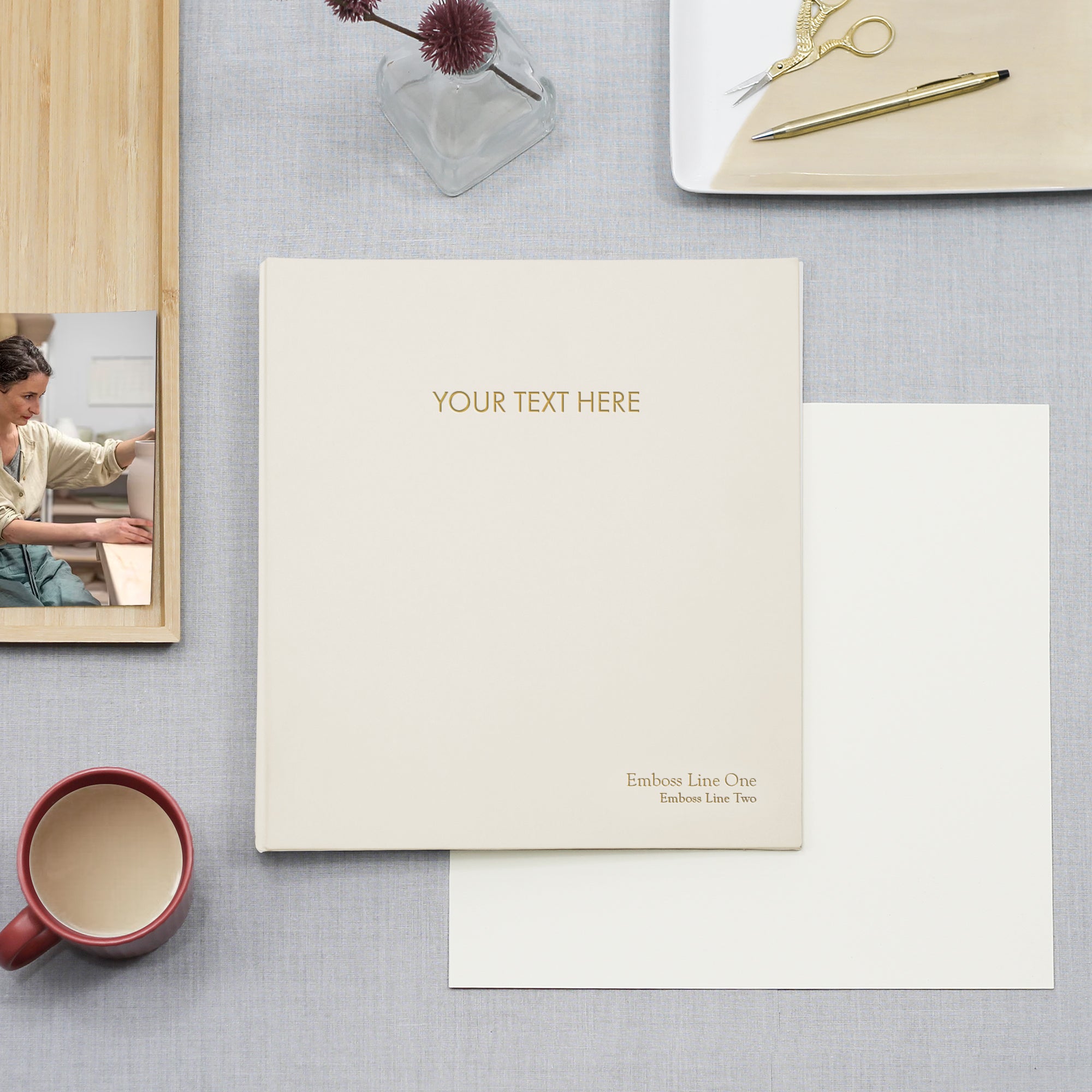 Custom Binder with Pearl Vegan Leather Cover - Rag & Bone Bindery