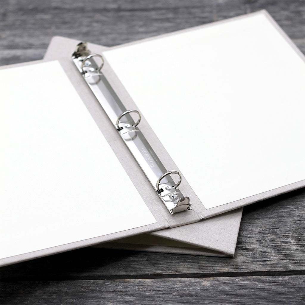 Storage Binder for Photos or Documents with Light Blue Cotton Cover ...