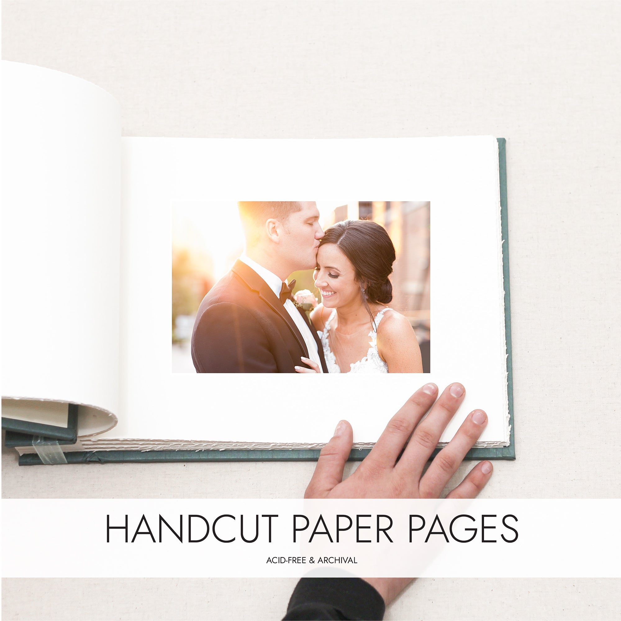 Large 10 x 15 Paper Page Album | Cover: Natural Linen | Available Pers ...