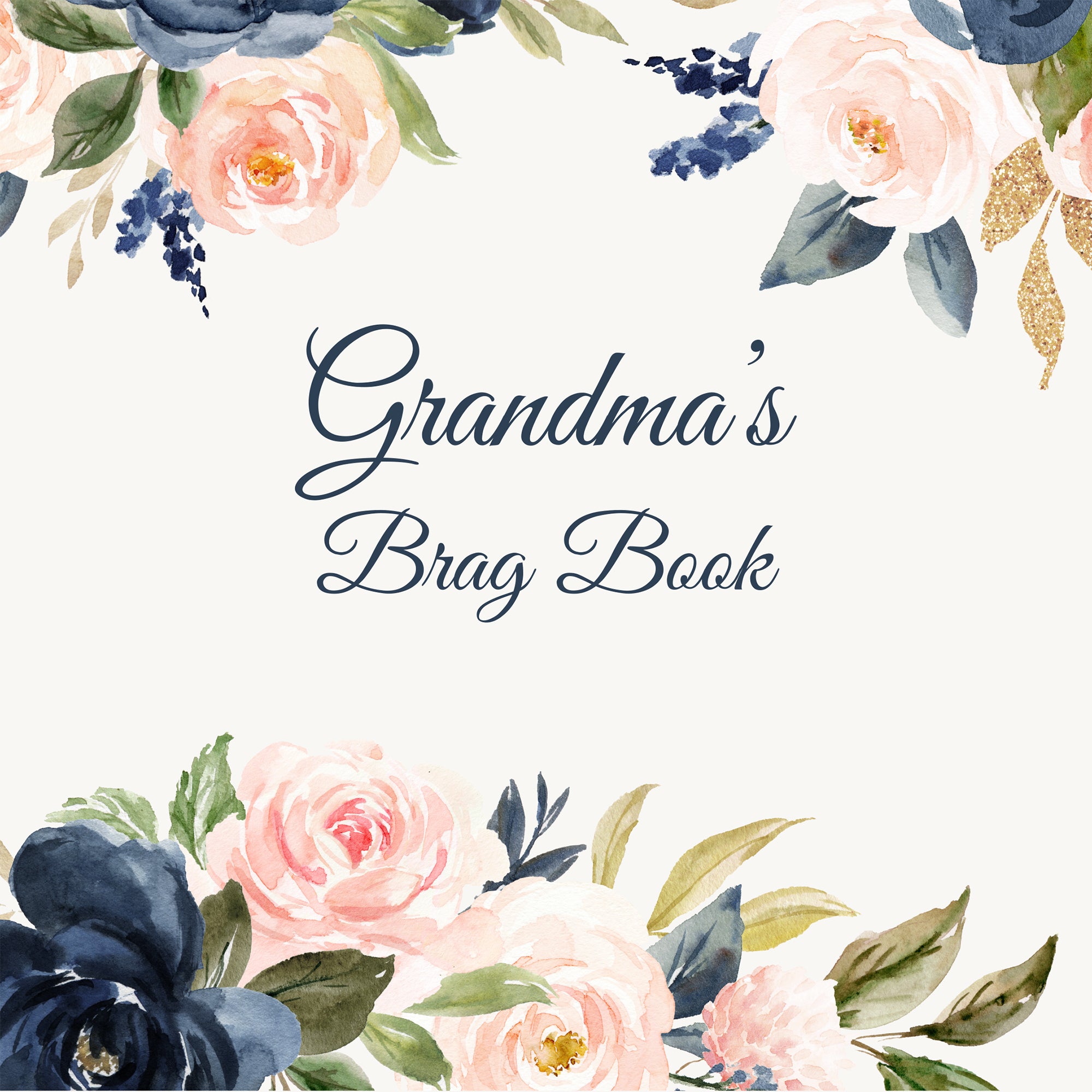 Grandma's Brag Book | Printed Cover: Blue Floral | Available Personali ...