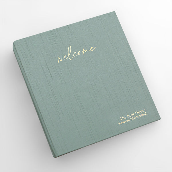 Welcome Binder with Robin's Egg Blue Silk Cover | Home | Air BNB - Rag ...